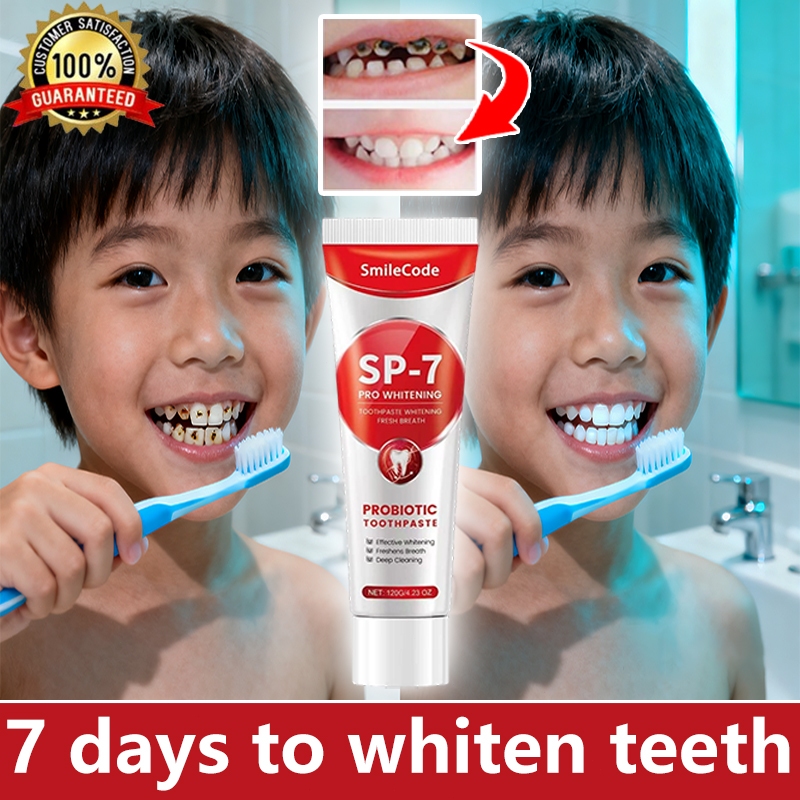 SP-7 Teeth Whitening Toothpaste 120g Remove Plaque Stains Oral Odor ...