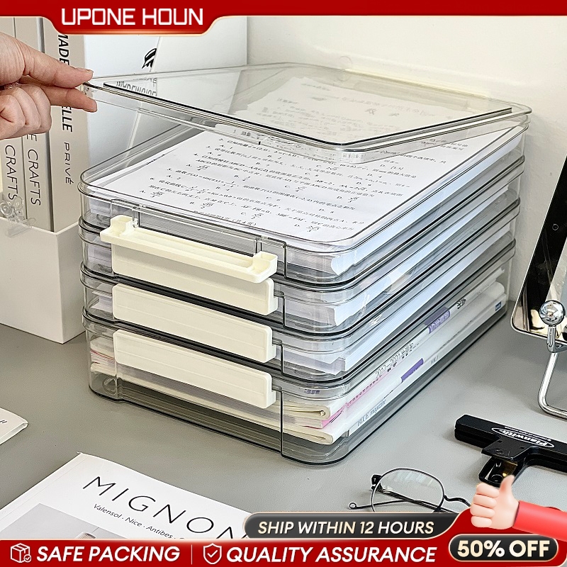 Paper Sorting Container Clear Organizer Desktop Storage Document ...