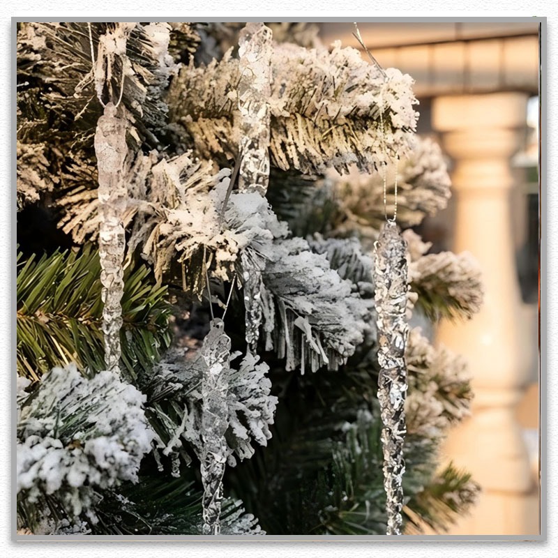 5PCS Christmas Simulation Ice Xmas Tree Decorations Fake Icicle Golden ...