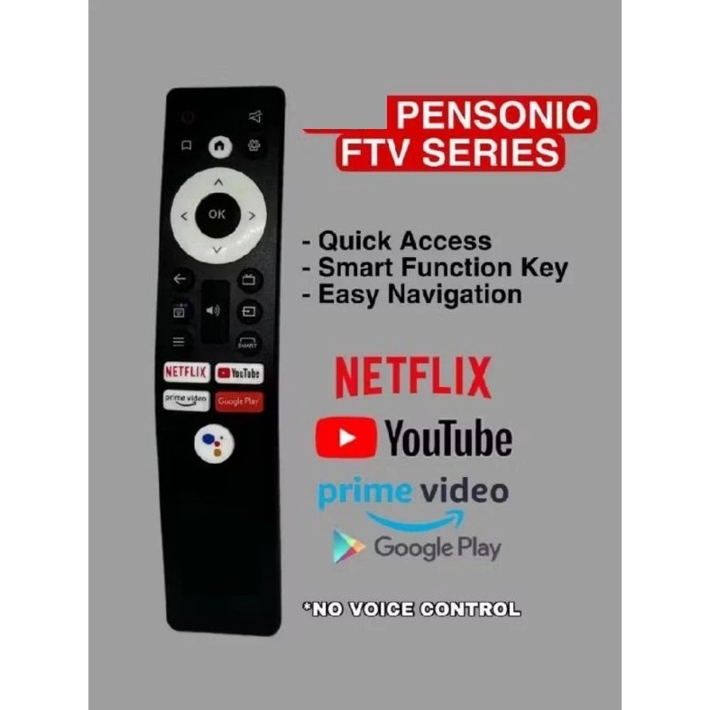 Wiwi PENSONIC Android TV FTV Remote Smart Remote Control for Pensonic ...