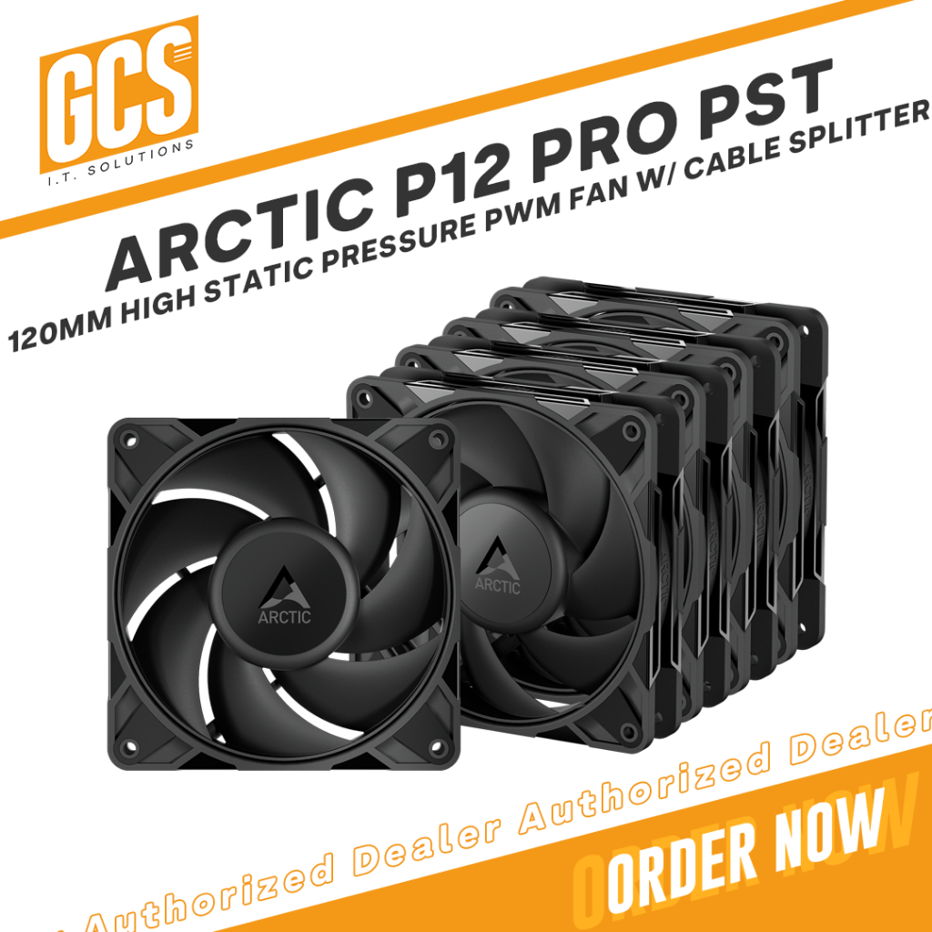 Arctic P12 Pro PST High Static Pressure 120mm PWM Fan w/ Cable Splitter ...