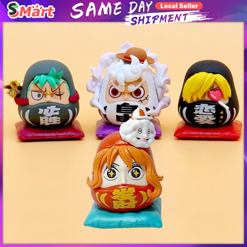 Q-version One Piece Anime Figure Nika Luffy Zoro Sanji Nami Cos Dharma ...