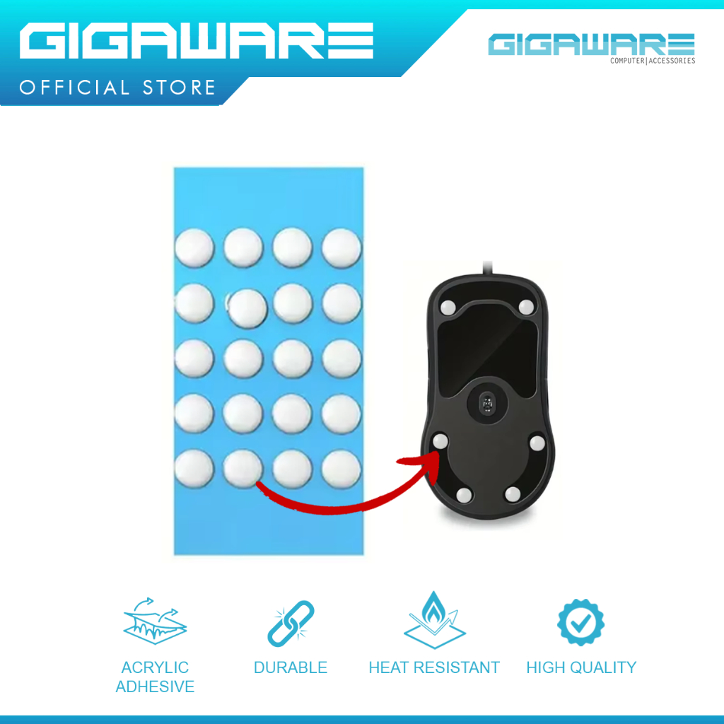 Gigaware Universal Round Mouse Skate 6.5MM Non-slip Foot Sticker Small ...