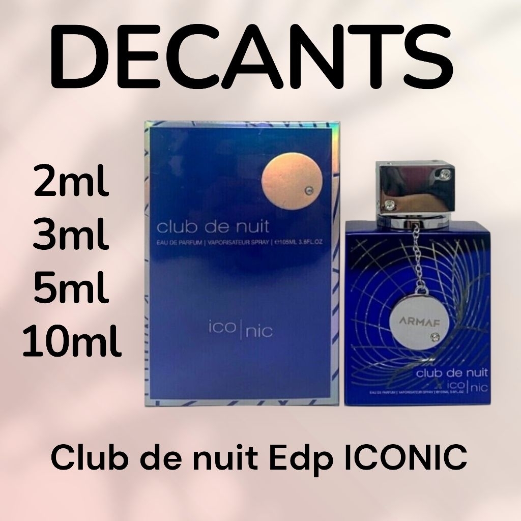 DECANT | CLUB DE NUIT EDP ICONIC (BDC ) 2ml 3ml 5ml 10ml perfume ...