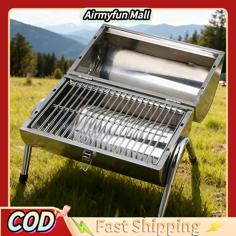 Portable Stainless Steel Grill Charcoal Grill Double Sided Cooking ...