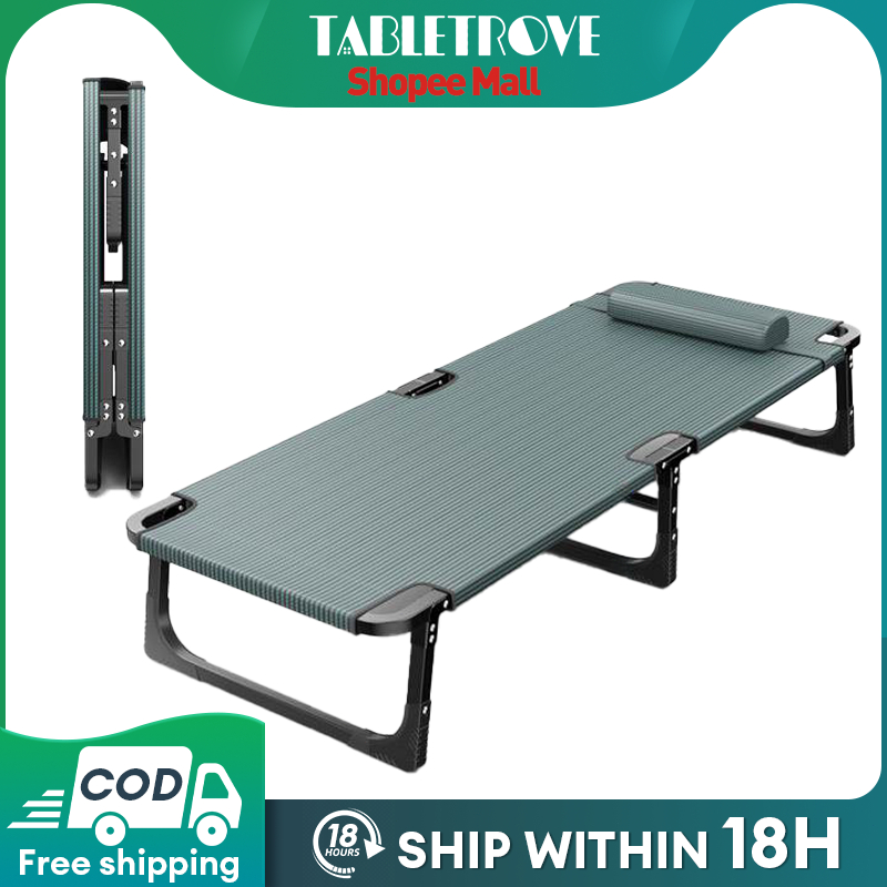 TABLETROVE Folding Bed Adjustable Portable Bed Portable Single Bed With ...