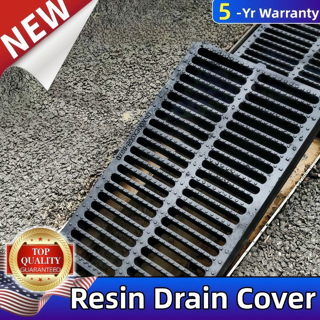 Durable Resin Trench Drain Cover with Built-in Steel Bar Reinforced ...