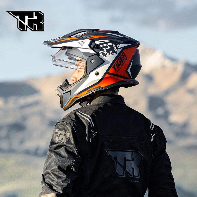 TR Tiger Adventure Touring Helmet[JT1]: All-Season Dual Visor & Anti ...