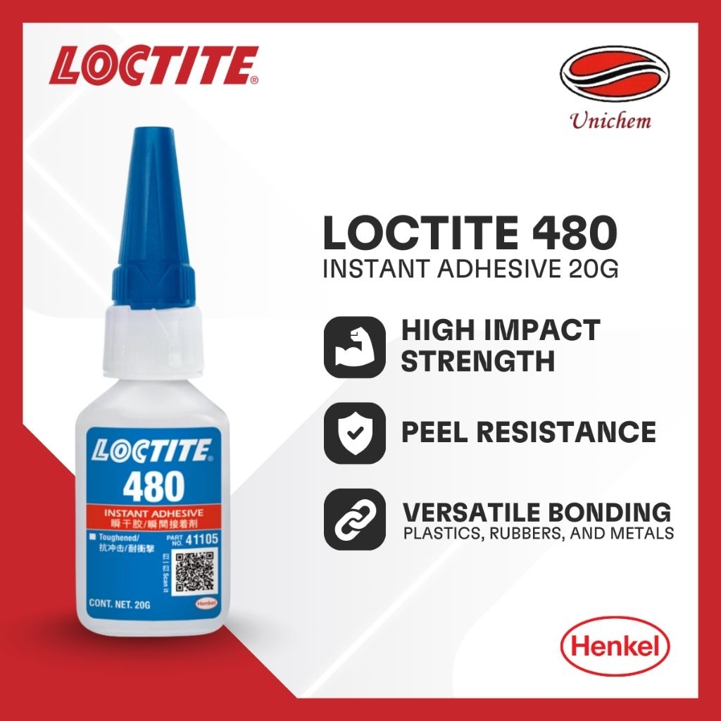 Loctite 480 Rubber Toughened Instant Adhesive (20 grams) | Shopee ...