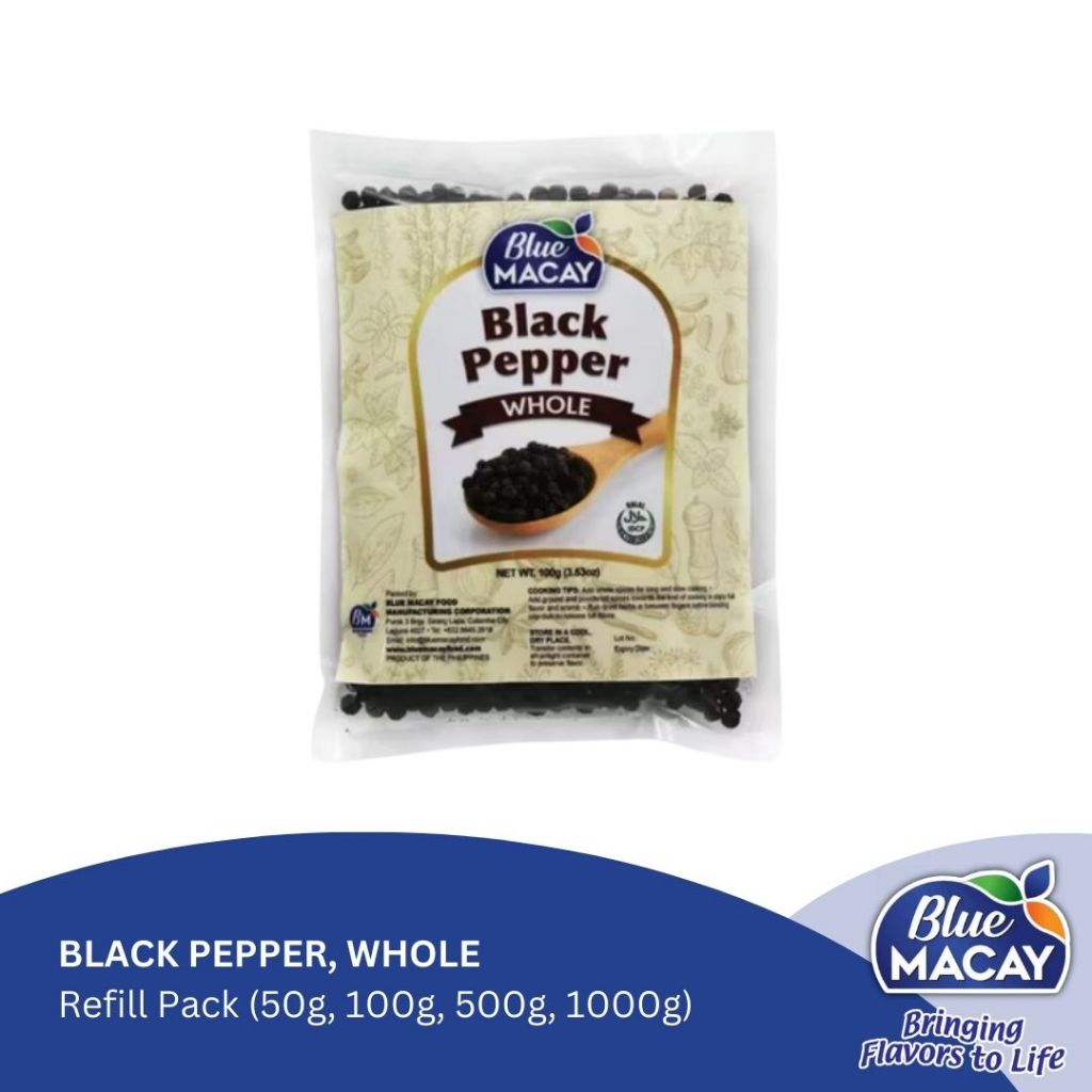 Blue Macay Black Pepper, Whole Refill Pack (500g, 1000g) | Shopee ...
