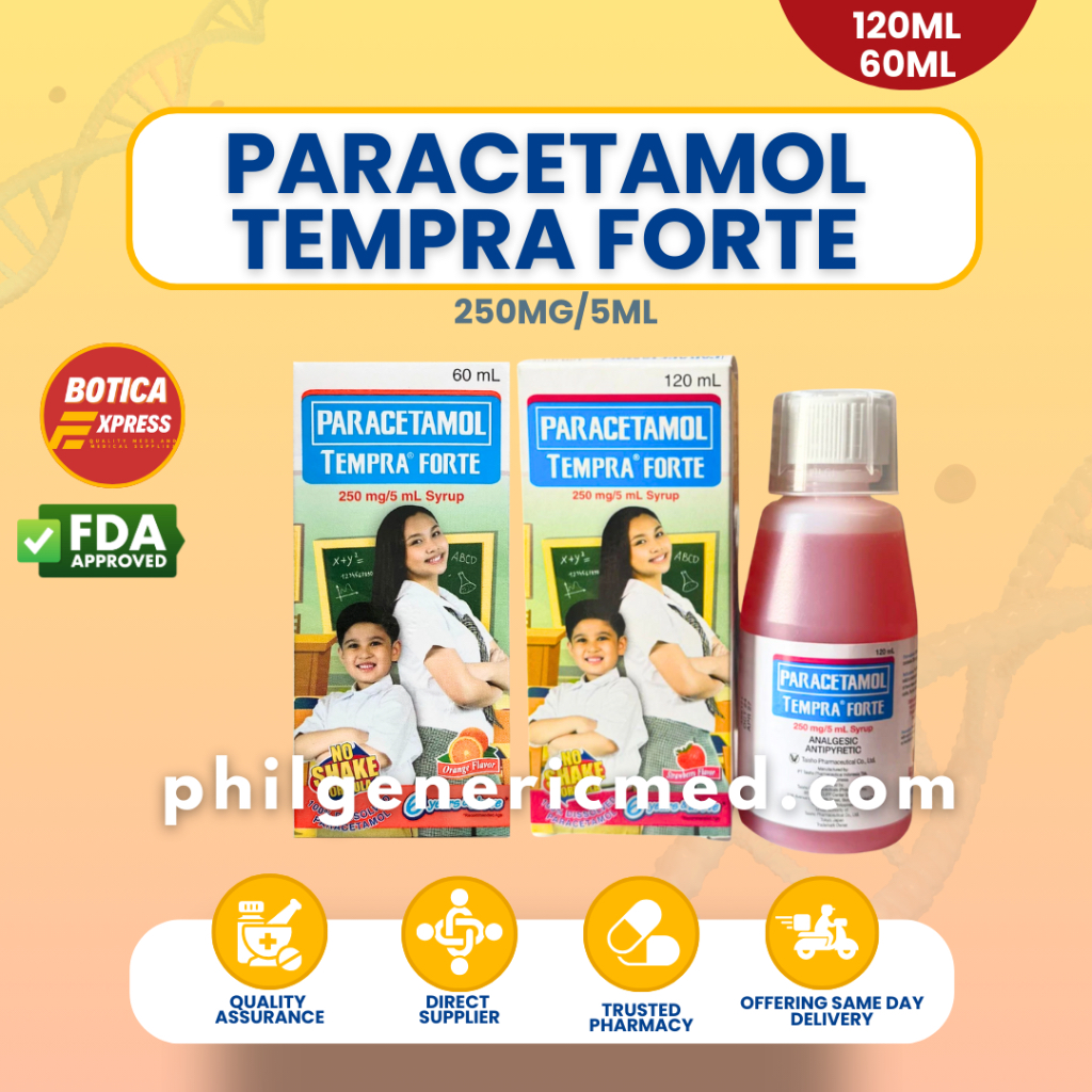 TEMPRA FORTE Syrup (60ml & 120ml) Strawberry & Orange 250mg / 5mL ...