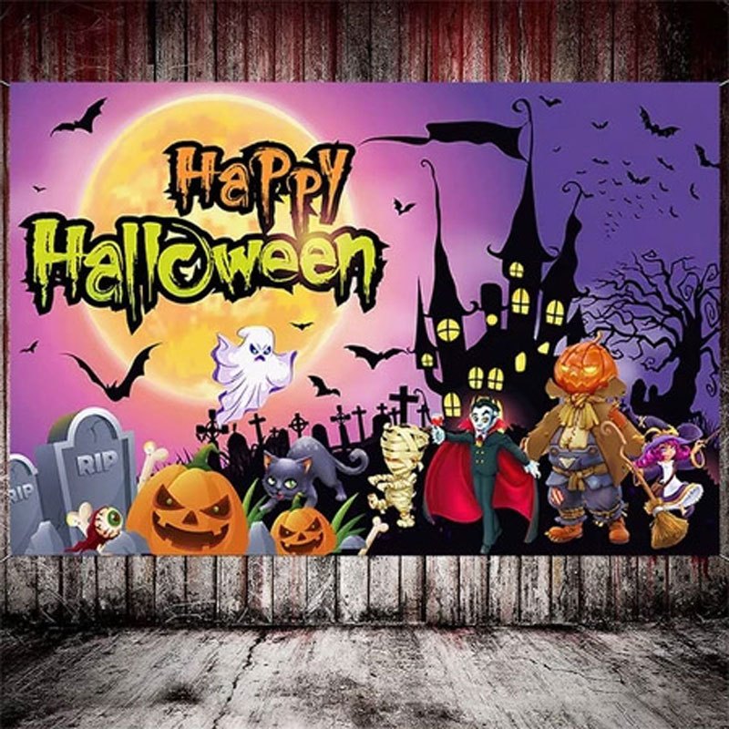 halloween background cloth for photoshoot Happy Halloween Decoration ...