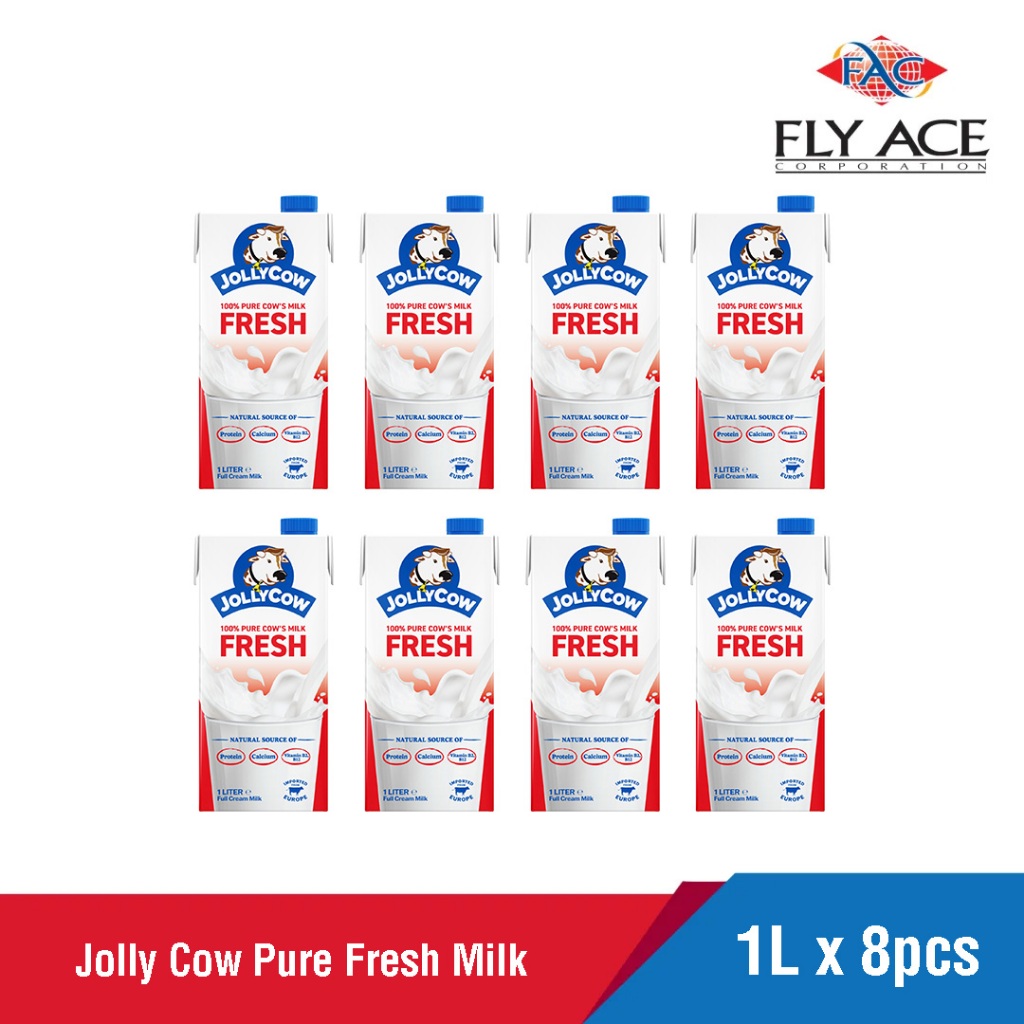 Jolly Cow Pure Fresh Milk 1L x 8 | Shopee Philippines
