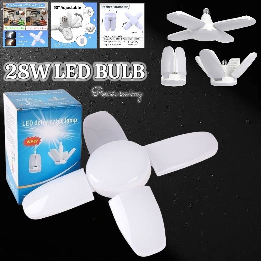 Mini LED E27 Folding Fan Bulb 28W (4+1) Light Bulb AC 220V 6500K ...