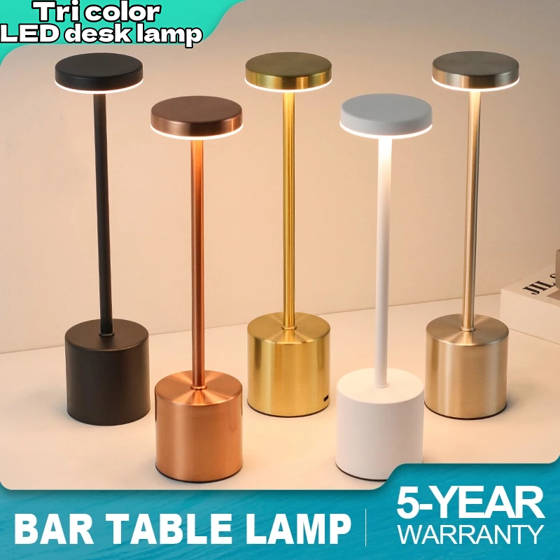 USB Tri color Dimming Metal LED Desk Lamp Bar Table Lamp Brightness ...