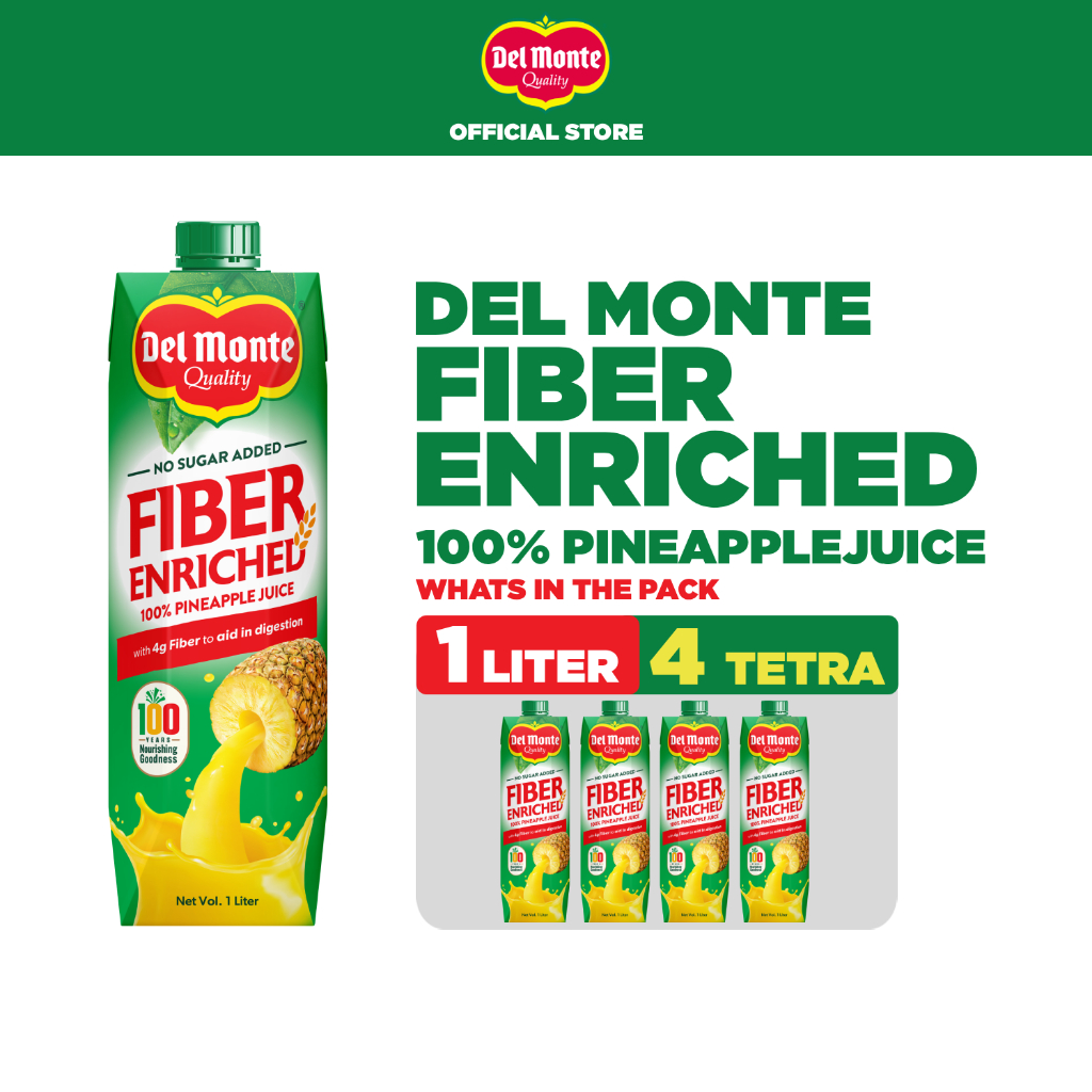 Del Monte Fiber-Enriched 100% Pineapple Juice Cleansing Bundle - W/ 4g ...