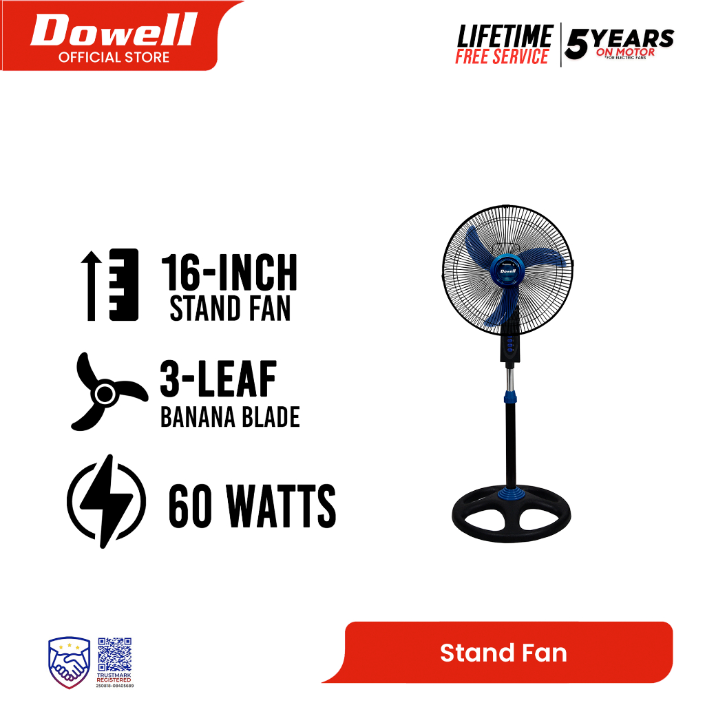 Dowell 16" Stand Fan with AS Blade STF3-238 | Shopee Philippines