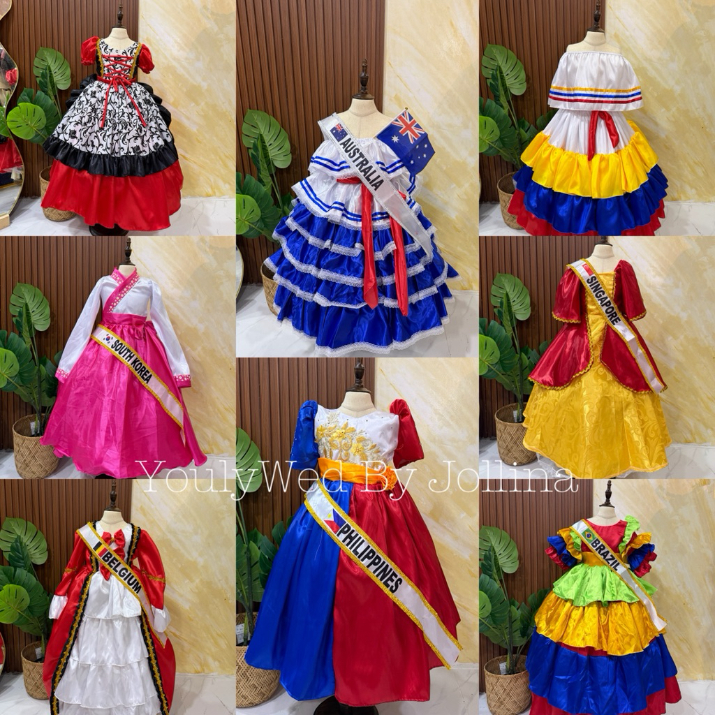 UNITED NATION COSTUME FOR KIDS WITH FREE GOLD SASH | Shopee Philippines
