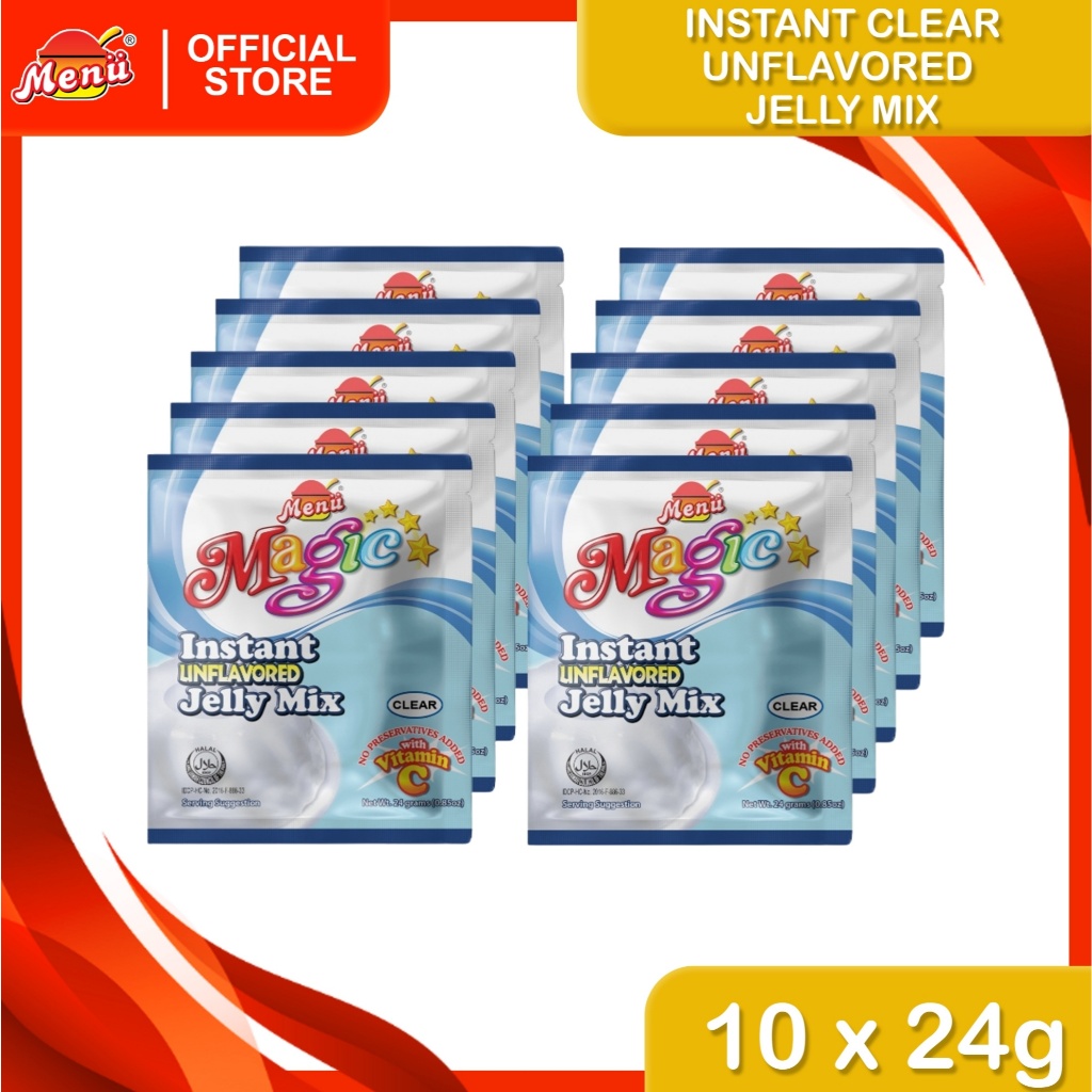 Menu Magic Instant Unflavored Clear Jelly Mix 24g x 10packs | Shopee ...