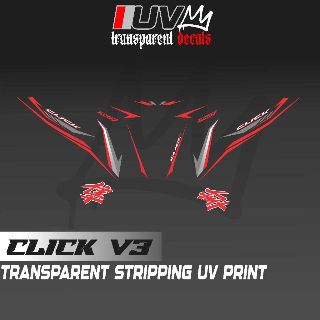 transparent click 125 v3 vario indo line stripping DECALS | Shopee ...