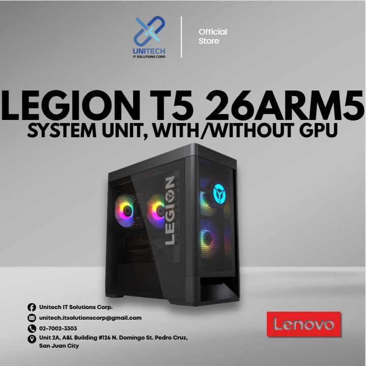 LENOVO LEGION T5 26AMR5 GAMING DESKTOP (SYSTEM UNIT ONLY, W/ GPU ...