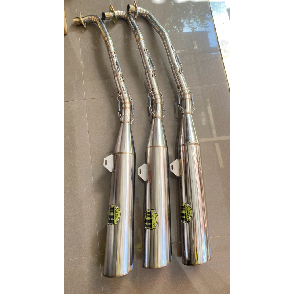 Stainless Power Pipe Big Elbow Full Set for Wave 100, Wave 125 & Smash ...