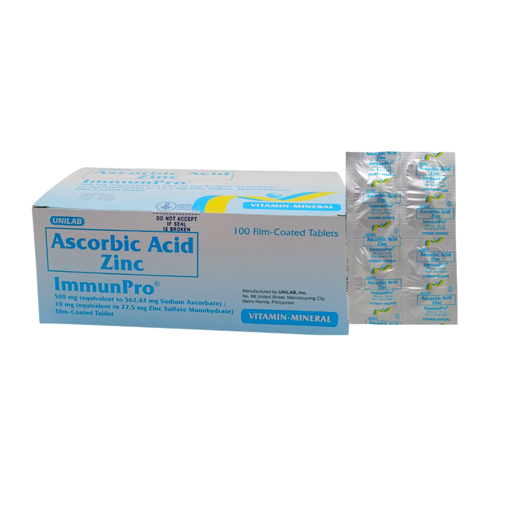 IMMUNPRO 7+1 Tablets Ascorbic Acid Zinc 500 mg / 10 mg | Shopee Philippines