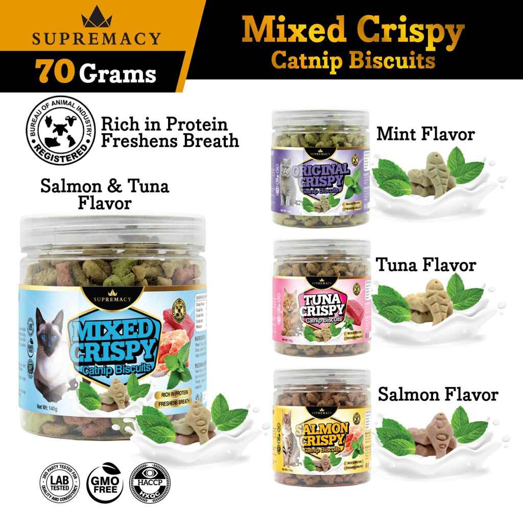 Supremacy Crispy Catnip Biscuits for Cats 140g – Crunchy, Healthy, and ...