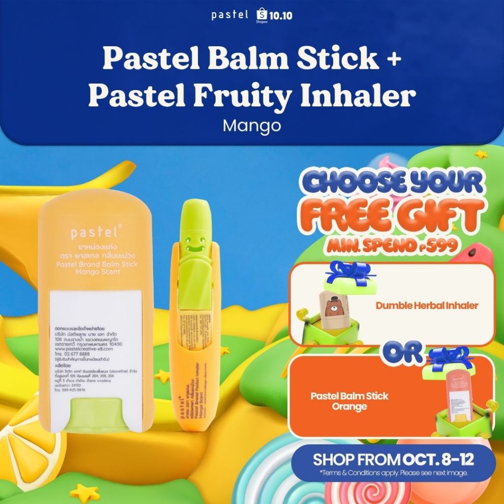 Pastel Inhaler Mango Scent + Pastel Balm Stick Mango Scent (6g ...
