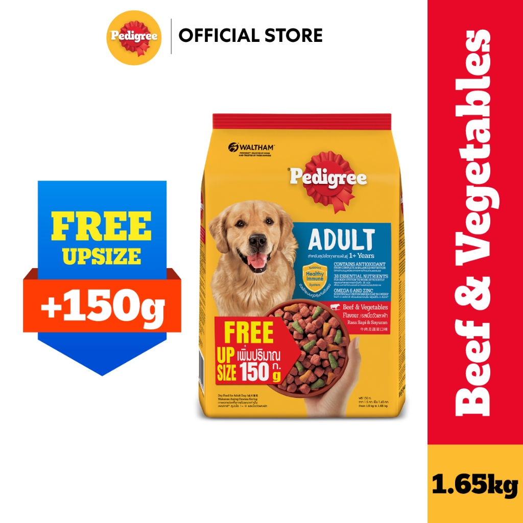 PEDIGREE Dry Adult Dog Food – Beef & Vegetable Flavour, 1.5kg (6-pack ...