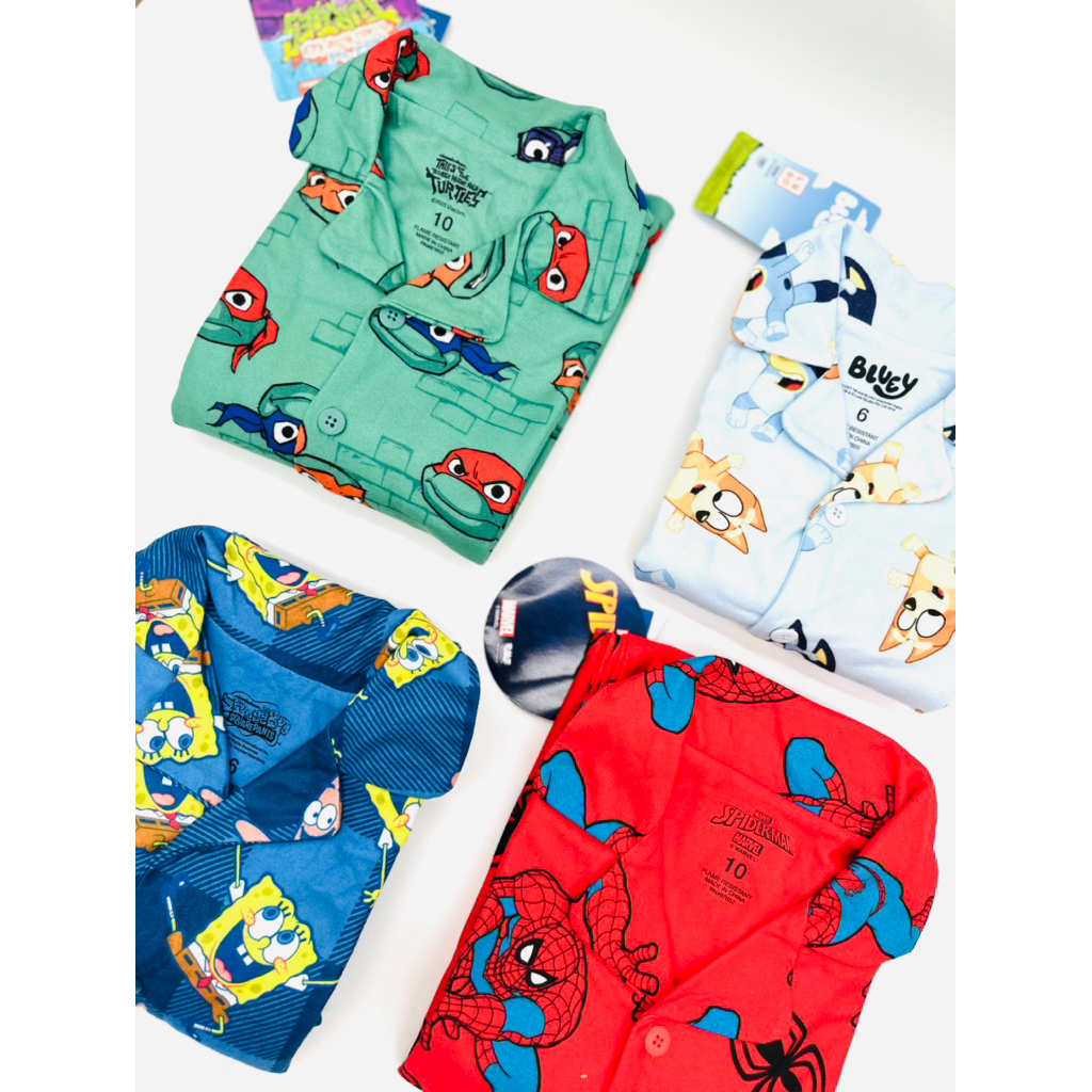Boys sleepwear set (3T-10T) Bluey | Spiderman | Ninja turtle ...