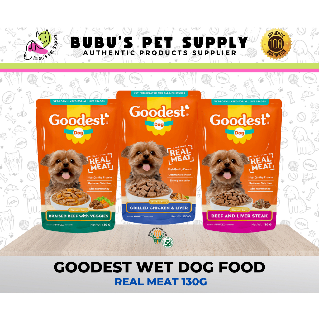 GOODEST WET DOG FOOD 130G REAL MEAT FOR DOGS BEEF CHICKEN LIVER VEGGIES ...