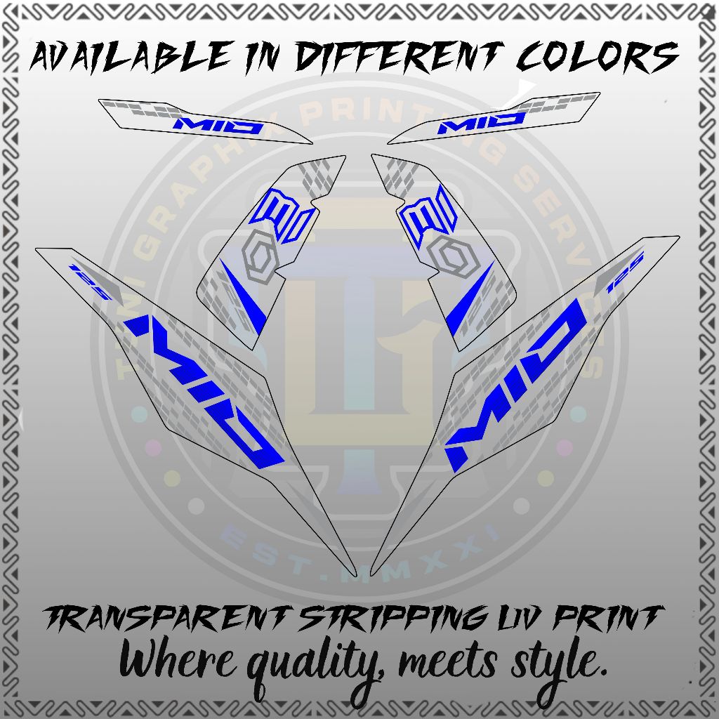 YAMAHA MIO i 125 NEW INDO 2025 DECALS - PREMIUM UV TRANSPARENT STICKER ...