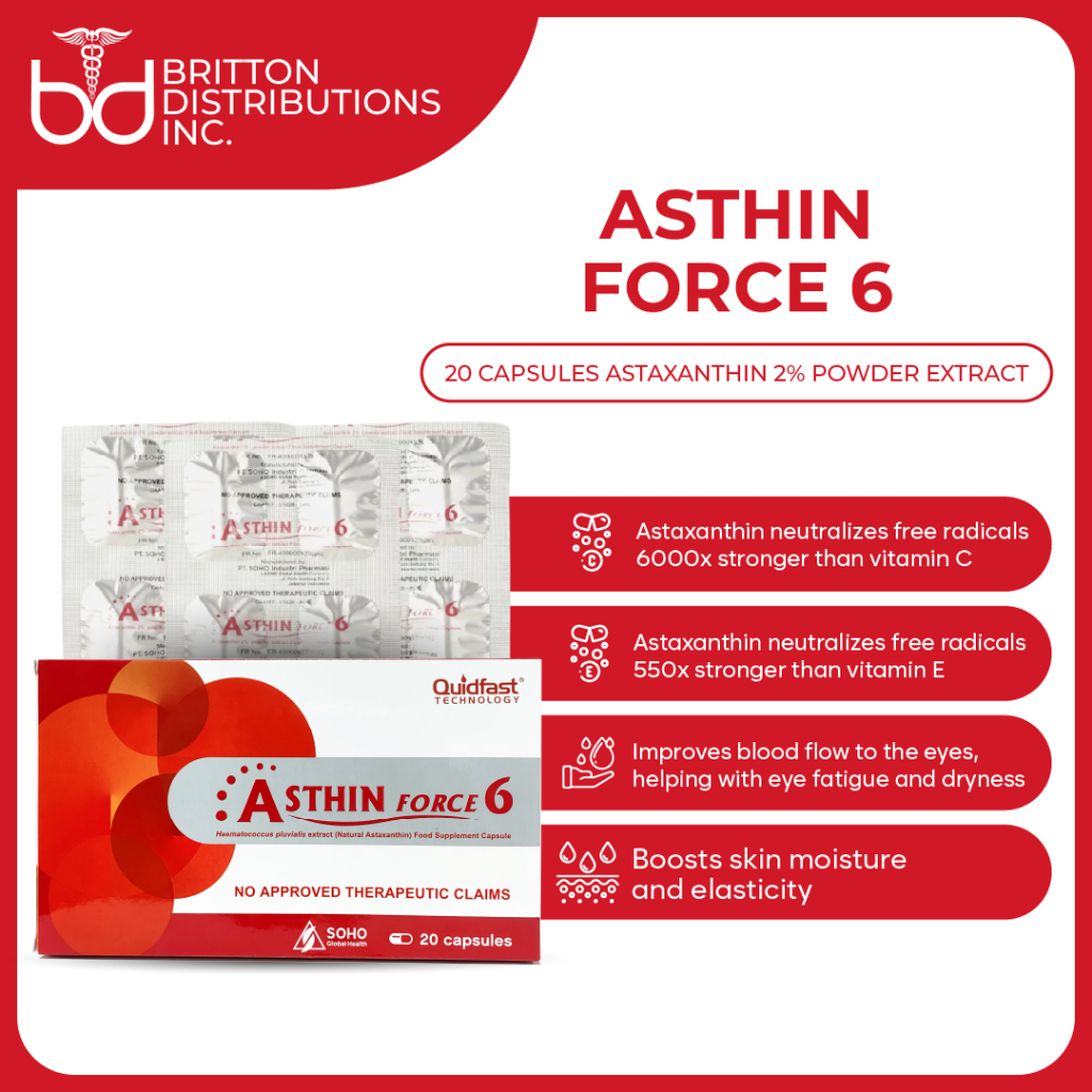 Asthin Force 6 20 capsules | Advanced antioxidant defense for skin ...