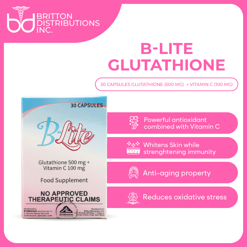 B-Lite Glutathione + Vitamin C 30 capsules | For radiant skin and ...