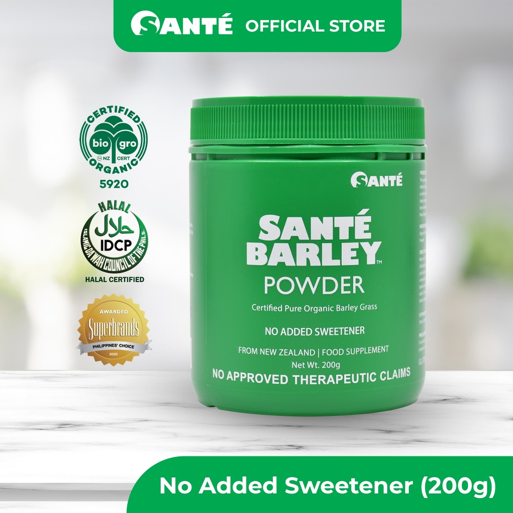 Santé Barley 200g Canister (No Added Sweetener) | Certified Organic ...