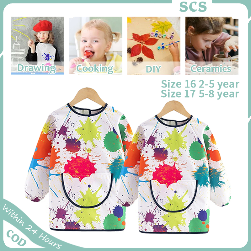 Kids Art Smocks Waterproof Kid Painting Aprons Toddler Art Smock Kids ...