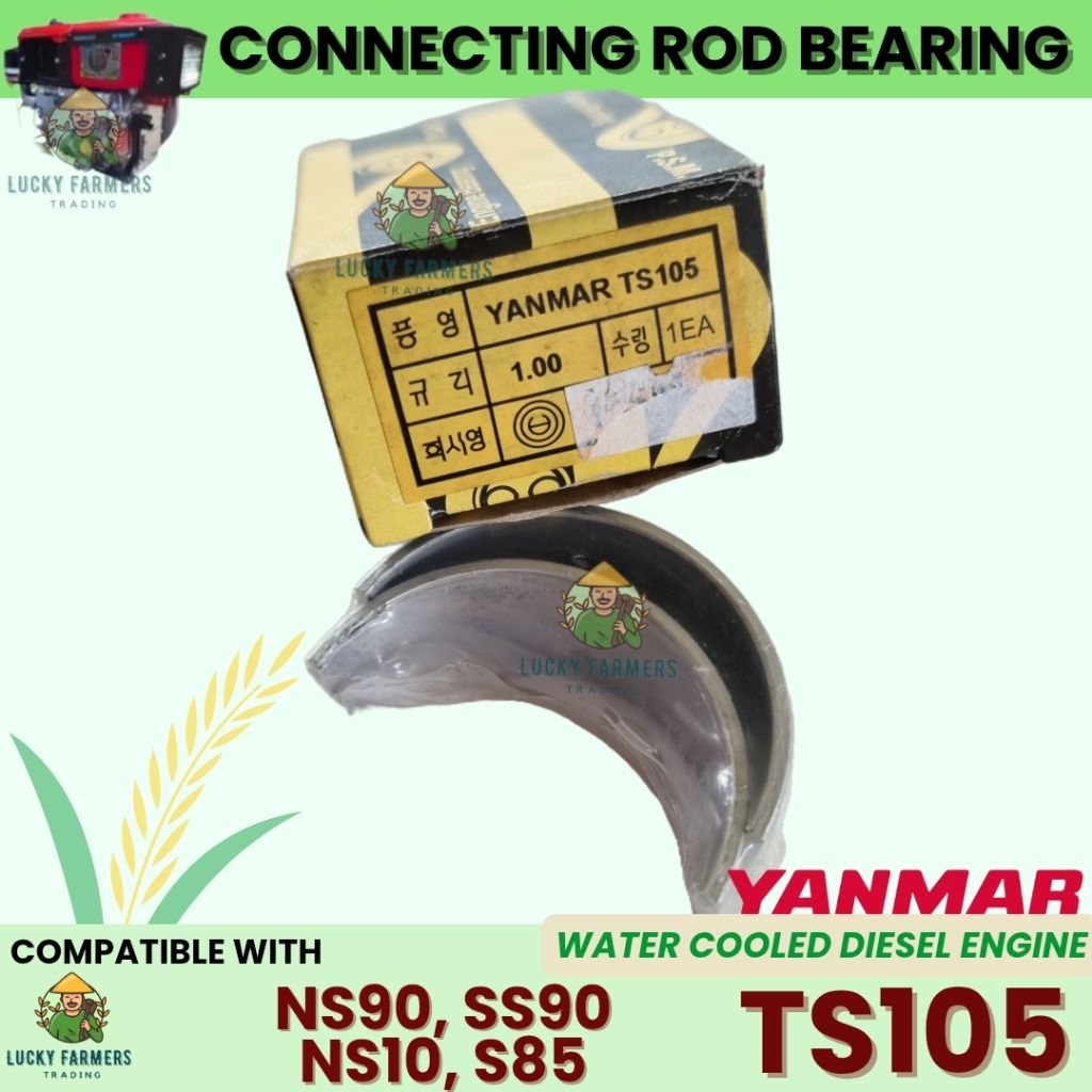 Connecting Rod Bearing YANMAR TS105, NS80, SS90, NS10, S85 Water Cooled ...