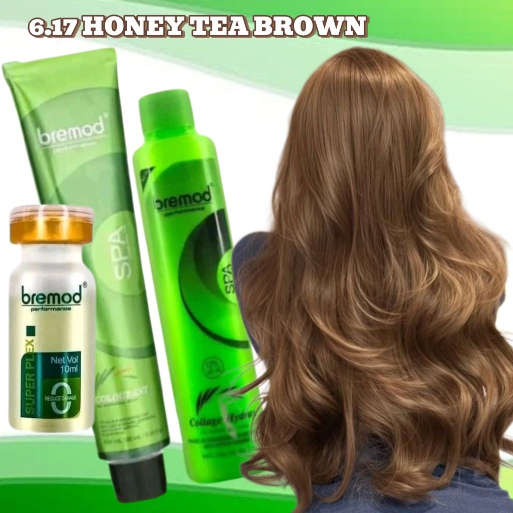 3in1 Honey Tea Brown, Bremod Permanent Hair Color with Oxi and ...