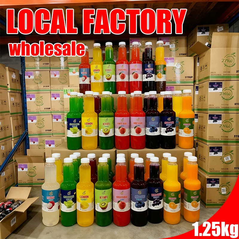 ZNW Syrup 14 Bottles Friut Flavored Syrup for Milktea, Freshmilk, Soda ...