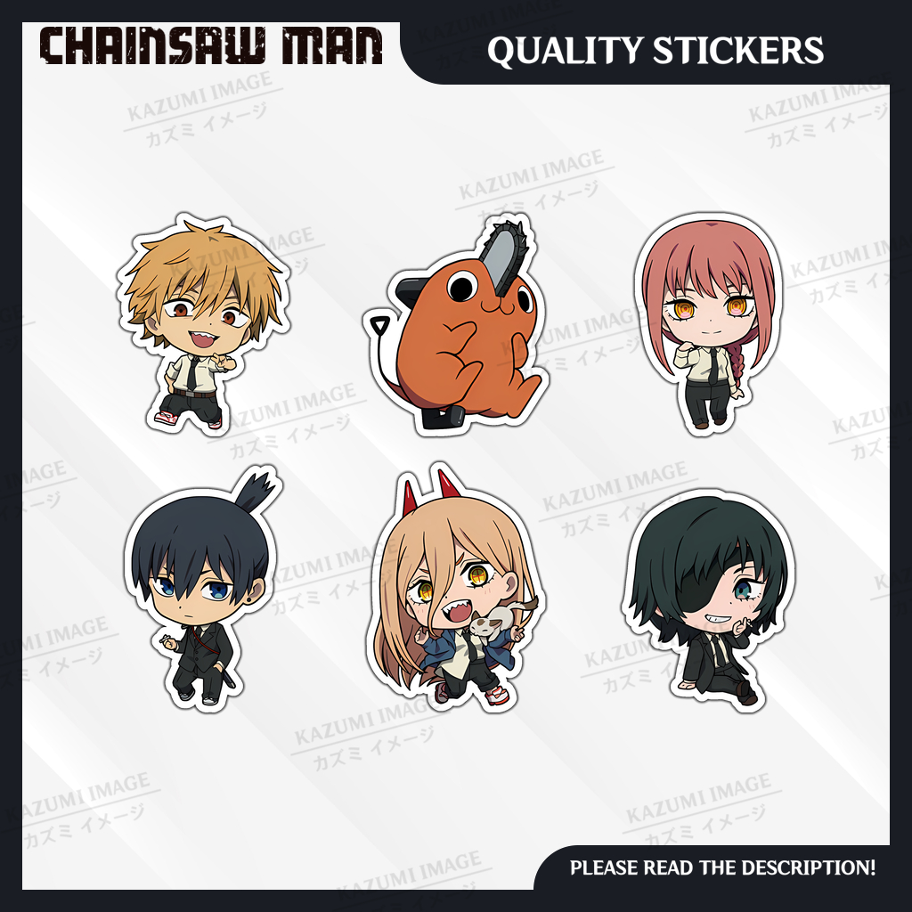 Chainsaw Man Waterproof Anime Stickers - Denji Pochita Makima Aki ...