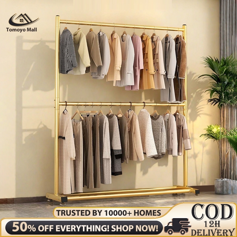 Sampayan Stainless Clothes Rack Metal Heavy Duty Bedroom Clothes Hanger ...