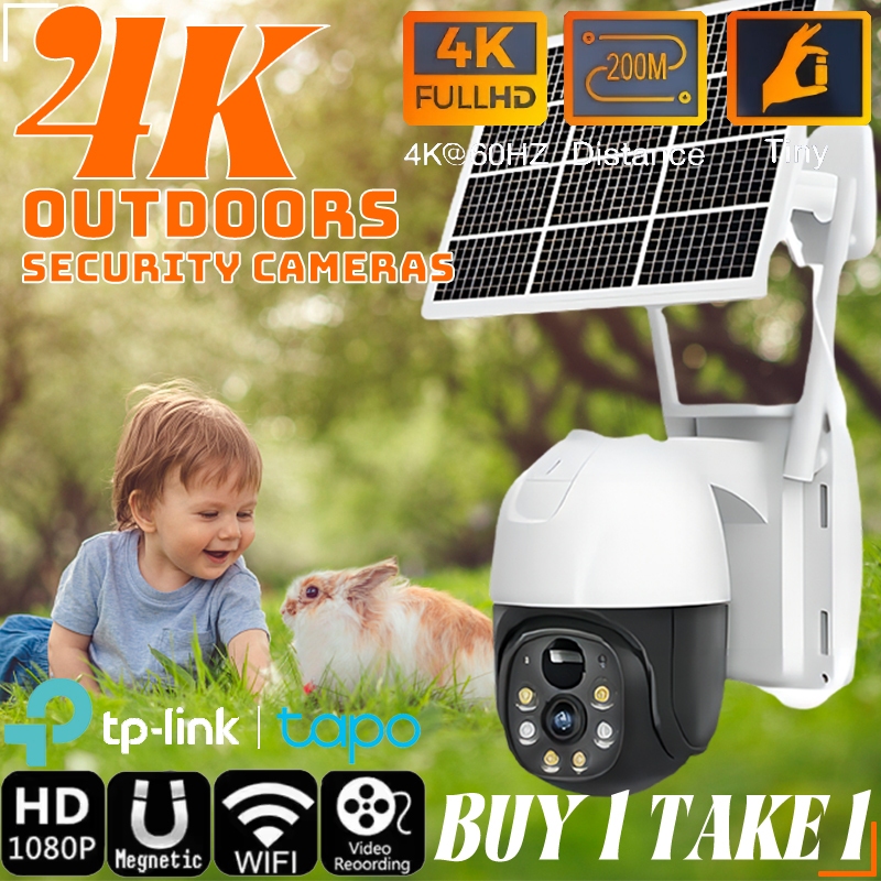 BUY 1 TAKE 1 Solar CCTV Camera Wireless Outdoor 50MP 3D Panorama Night ...