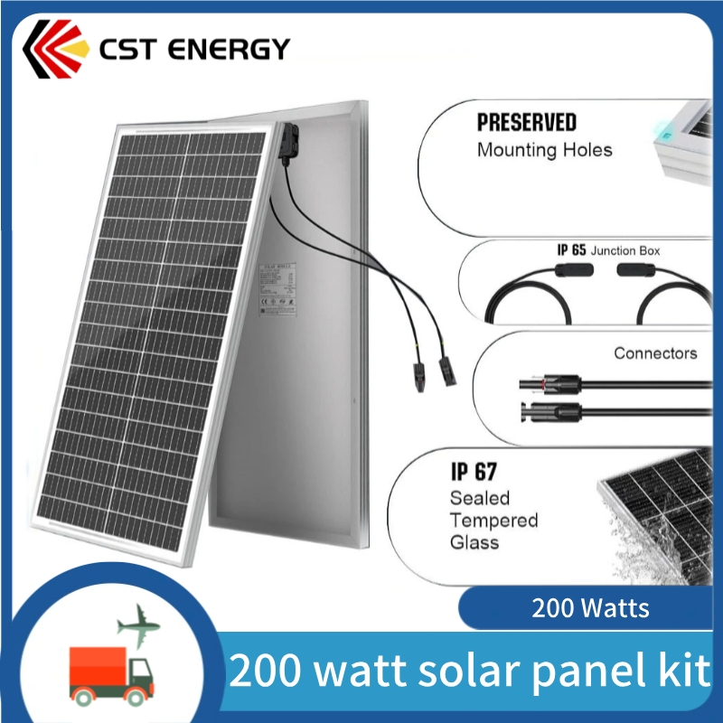 CST 200Watt Solar Panel 12 Volt Monocrystalline Solar Panel High ...