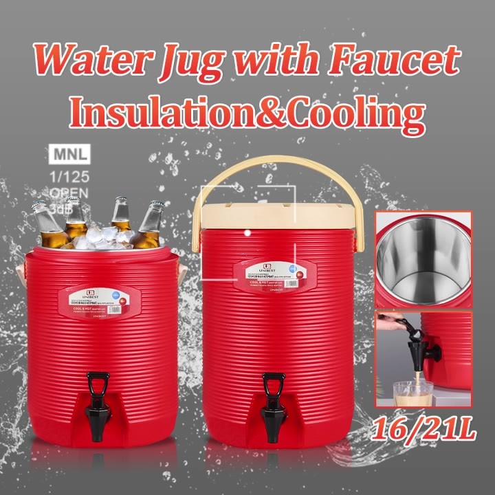 Water jug with faucet Hot cooler Jug Stainless Steel Insulated Water ...
