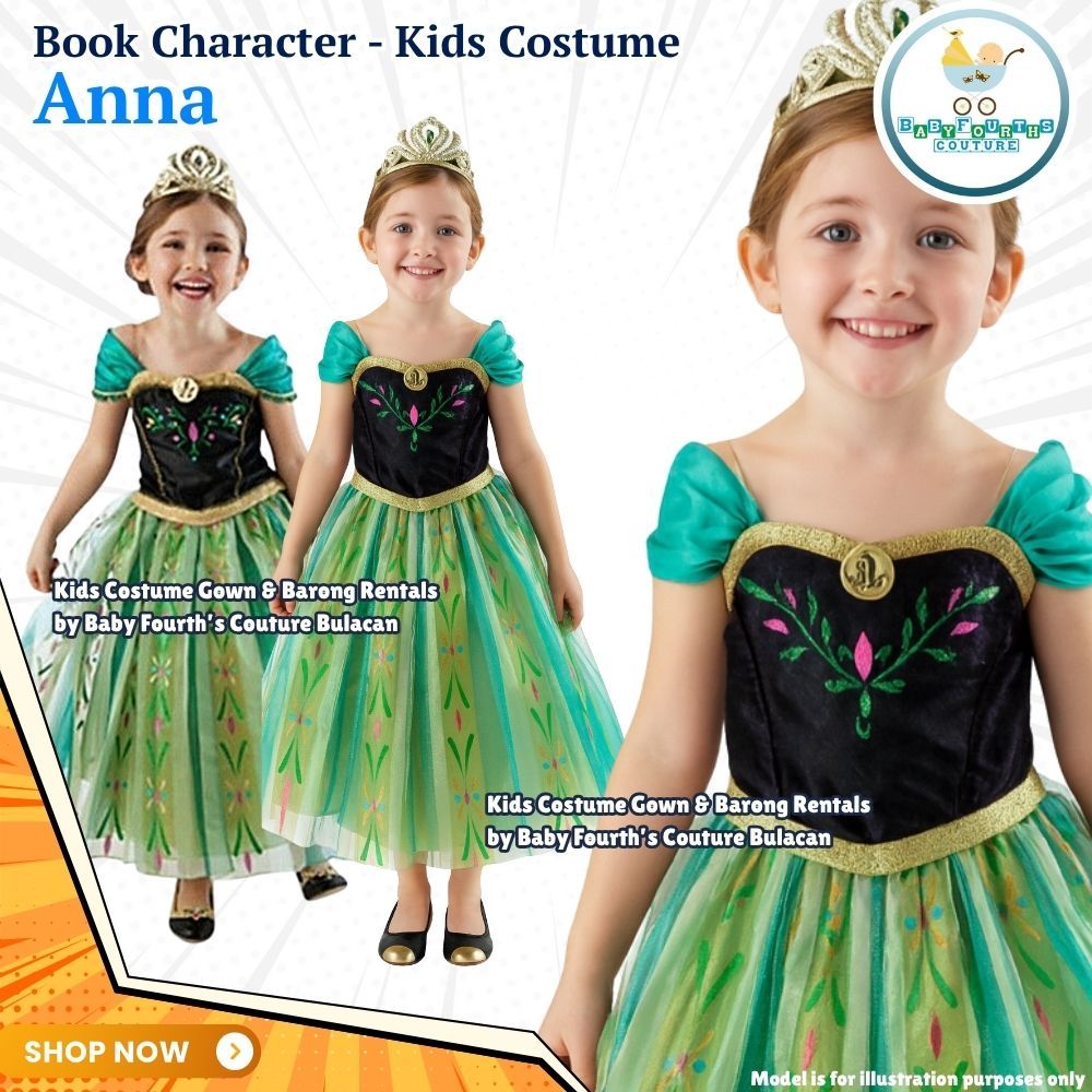 Book Character Movie Fairy Tale Anna Princess Dress Costume for Kids ...