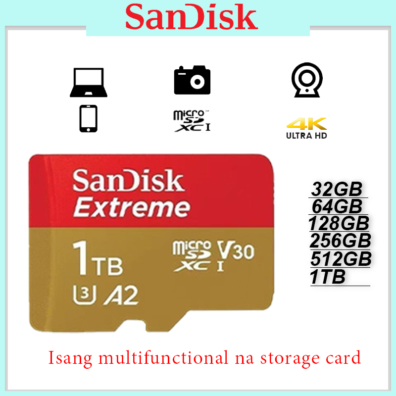SanDisk Extreme 128GB/256GB/512GB/1TB Memory Card Micro SD Card SDXC A2 ...