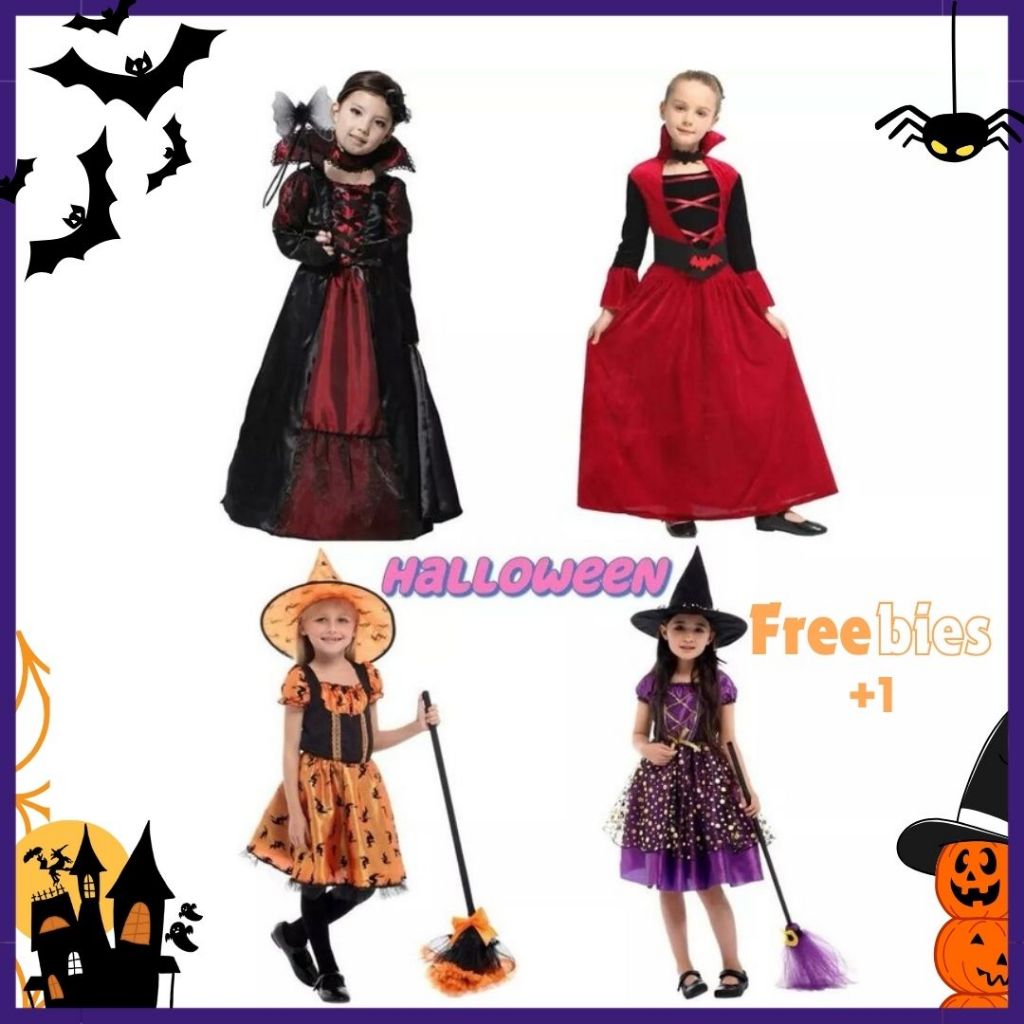 Vampire And Witch Children Carnival Party Halloween Fantasia Prince ...