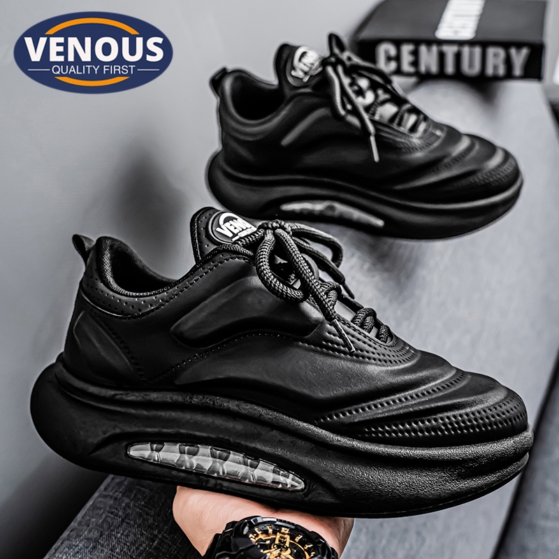 Venous 2024 Black Chunky Shoes for Men Original Casual Sneakers for Men ...