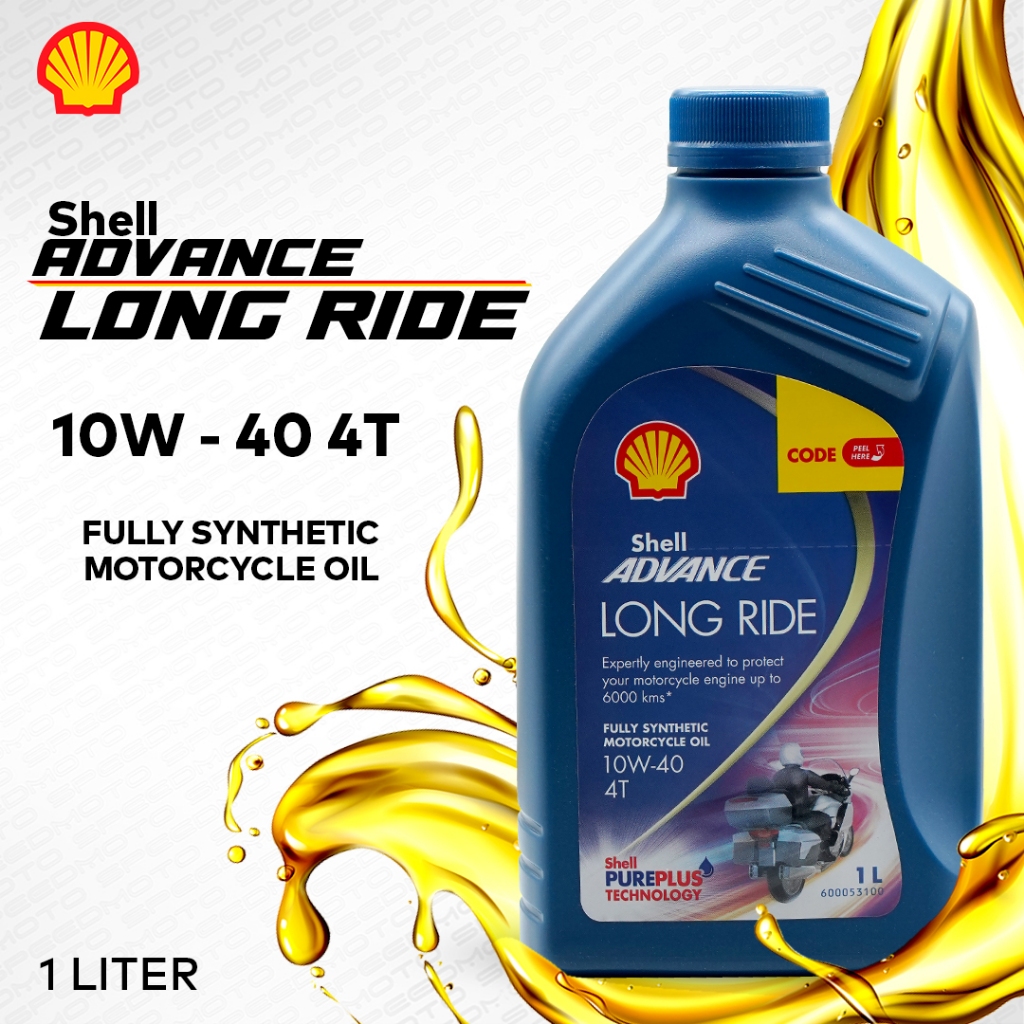 SHELL ADVANCE LONG RIDE 10W-40 1LITER 4-STROKE ENGINE OIL FULLY ...